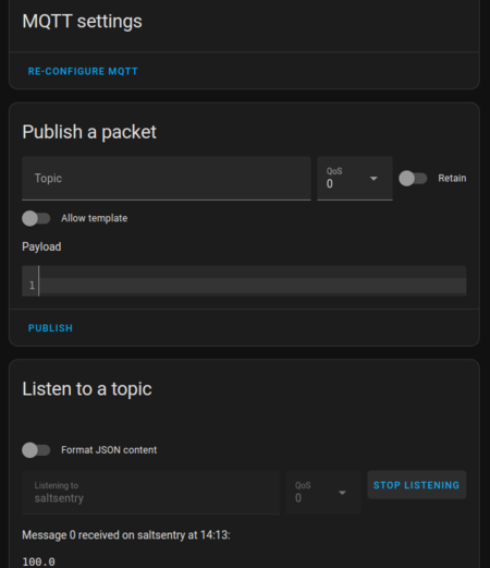 Home Assistant: Configuring "Salt Sentry" using MQTT protocol - falz.net