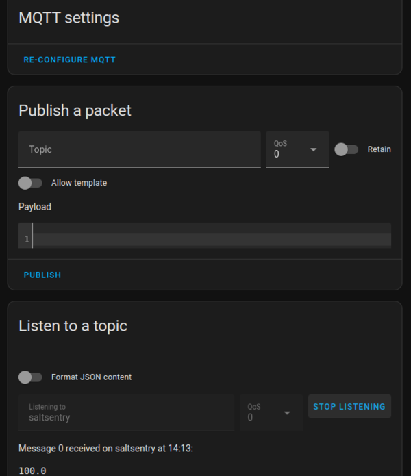 Home Assistant: Configuring "Salt Sentry" using MQTT protocol - falz.net